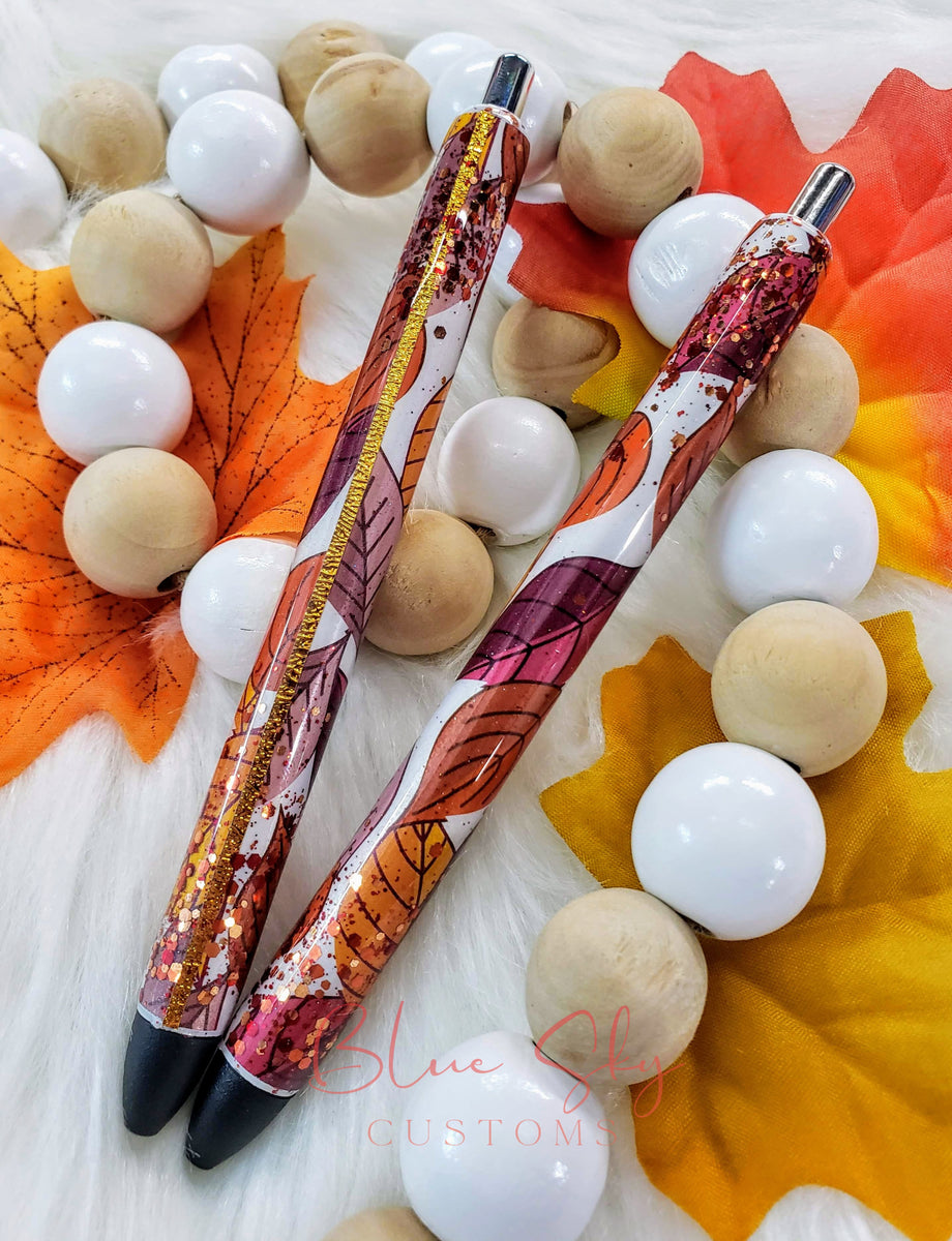 Sparkling Fall Leaves Pen – Blue Sky Customs